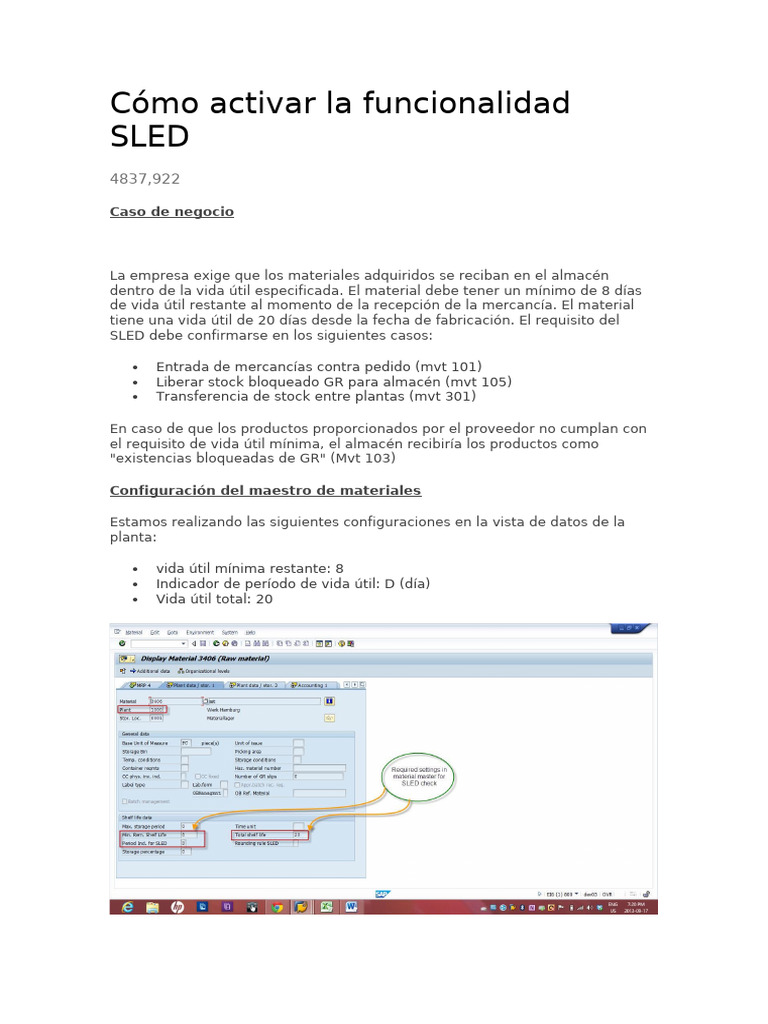 Cómo Activar La Funcionalidad SLED | PDF | Planificación de recursos empresariales