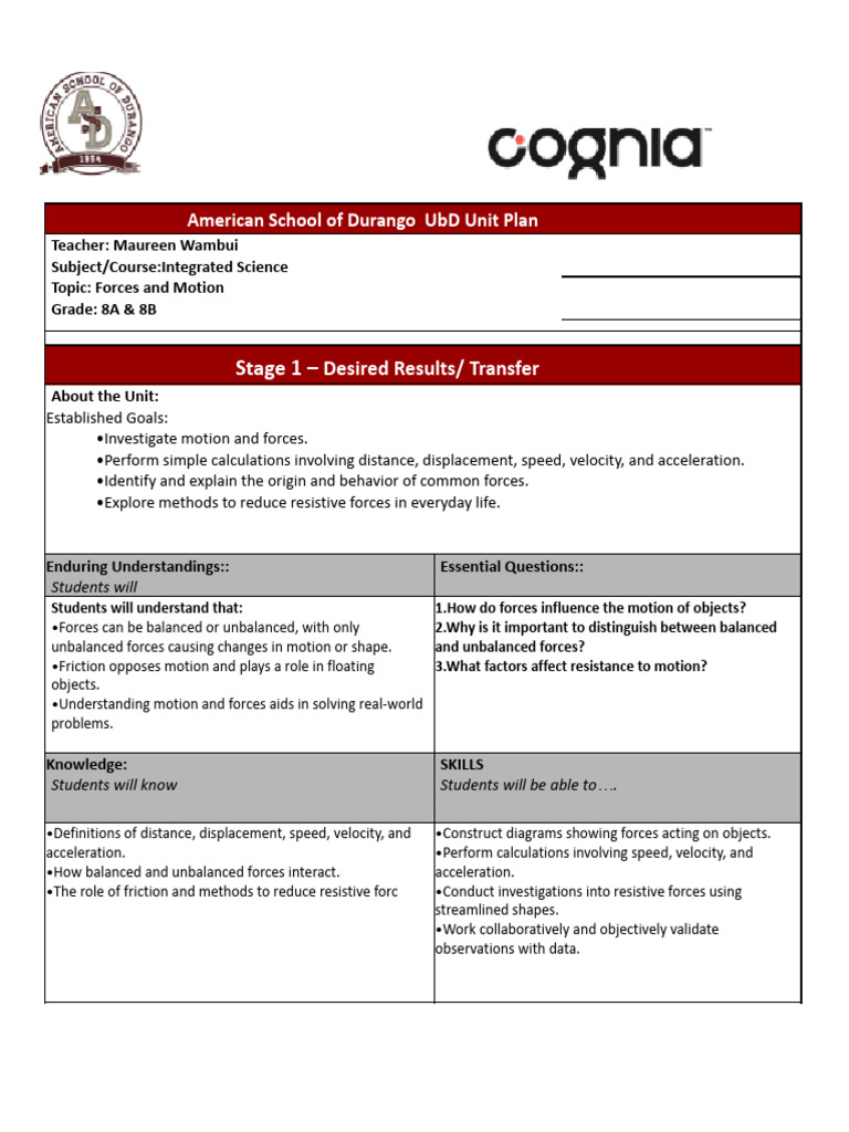_GRADE 8_Forces and Motion | PDF | Force | Velocity _GRADE 8_Forces and Motion | PDF | Force | Velocity