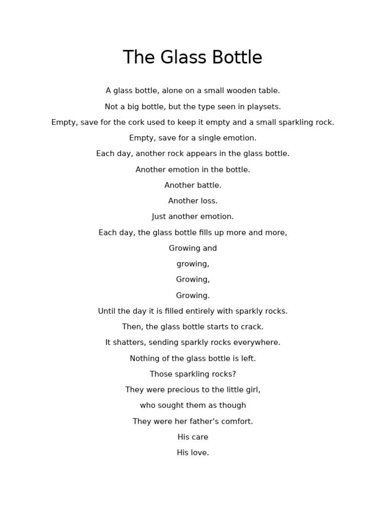 The Glass Bottle (a Poem) | PDF