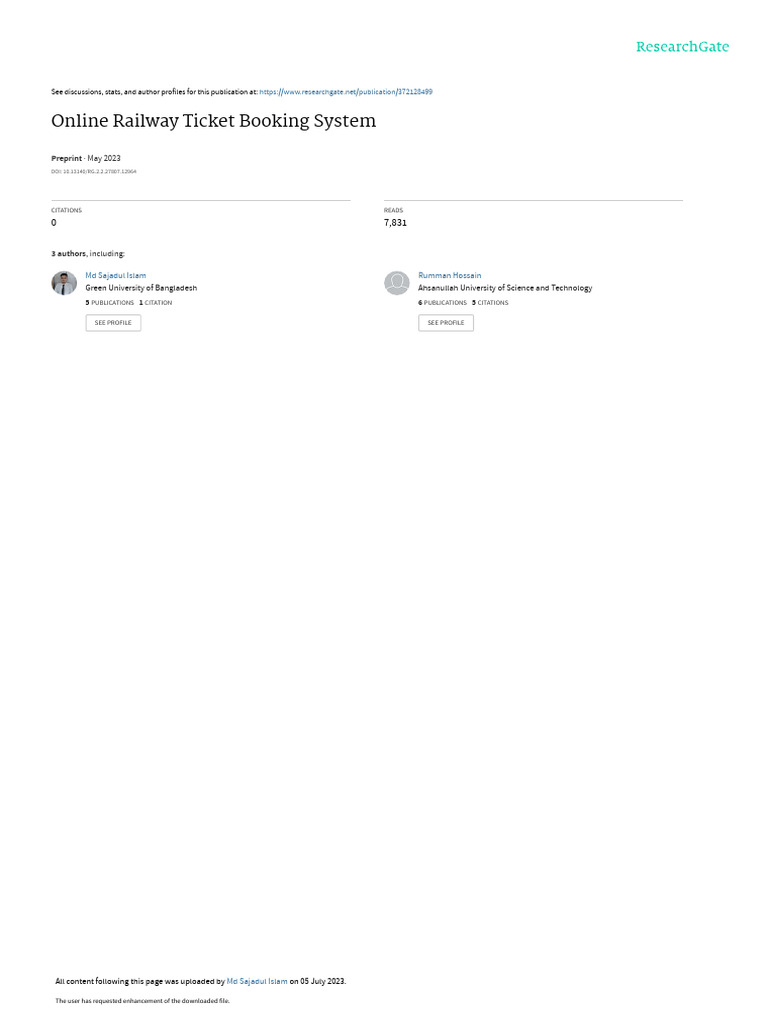 Online Train Ticket Booking System | PDF | Usability | World Wide Web