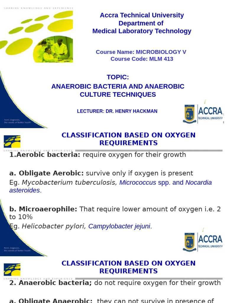 Anaerobic Bacteria and Anaerobic Culture Techniques | PDF | Bacteria ...