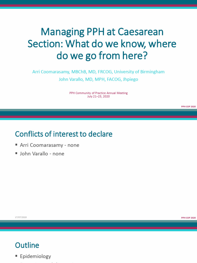 Managing-PPH-at-CS Coomarasamy Varallo FINAL | PDF | Childbirth ...