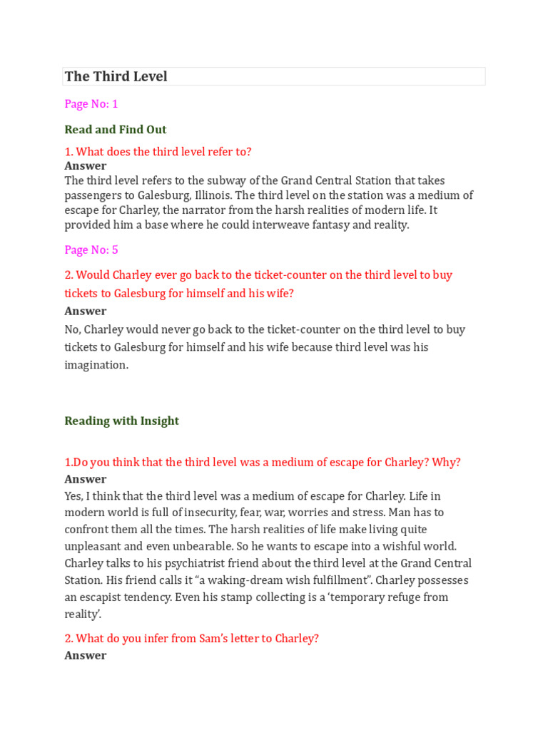 Understanding the Third Level Concept | PDF