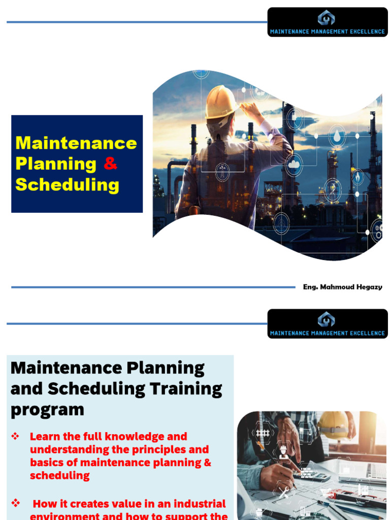 Maintennace Planning and Scheduling Training Course | PDF