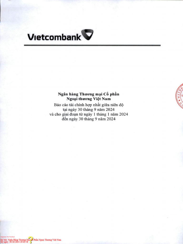 VCB Baocaotaichinh Q3 2024 Hopnhat | PDF