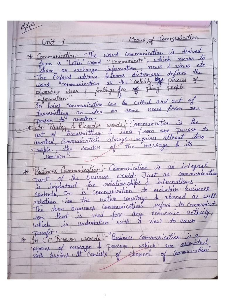 BCA 1 Sem - Business Communication Notes | PDF