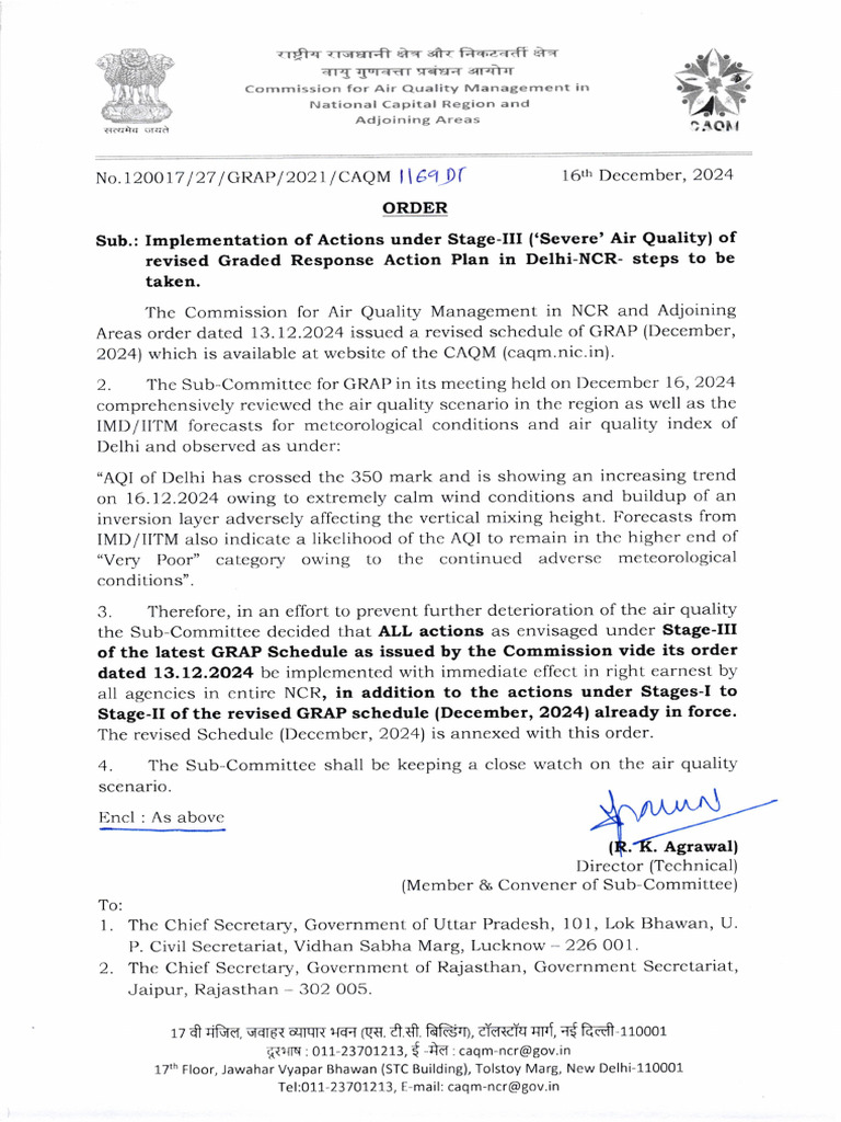 GRAP Stage-III Air Quality Order Delhi | PDF | Waste | Waste Management