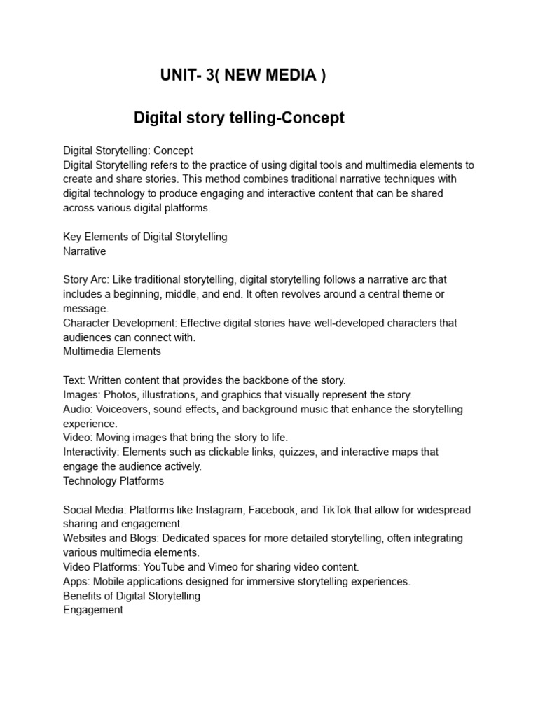 Unit- 3( New Media ) | PDF | Storytelling | Podcast