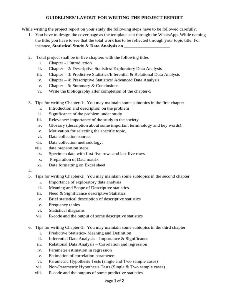 Guidelines For Project Report Writing Pdf Regression Analysis
