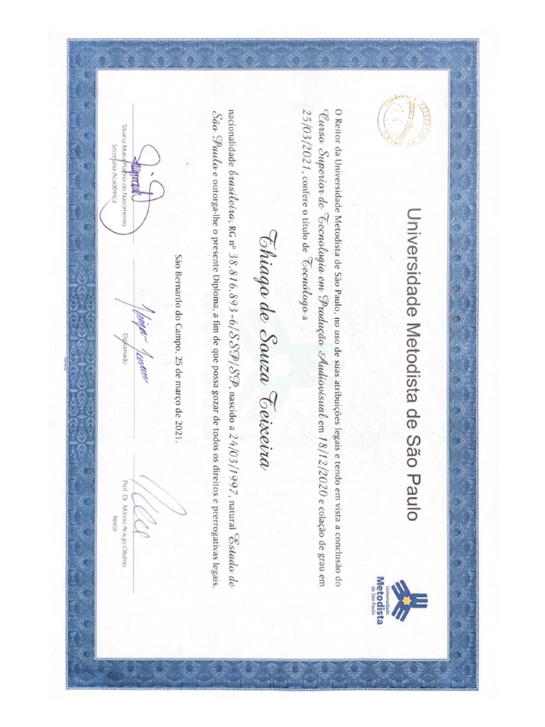 Diploma de Curso Superior | PDF