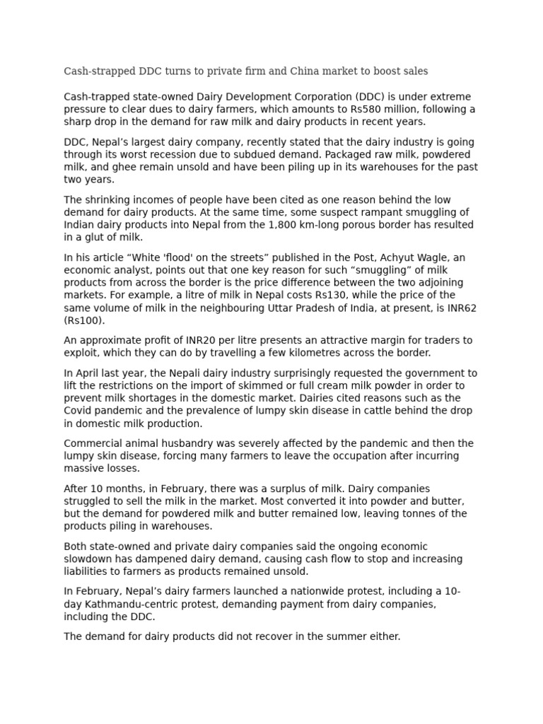 ddc | PDF | Milk | Dairy