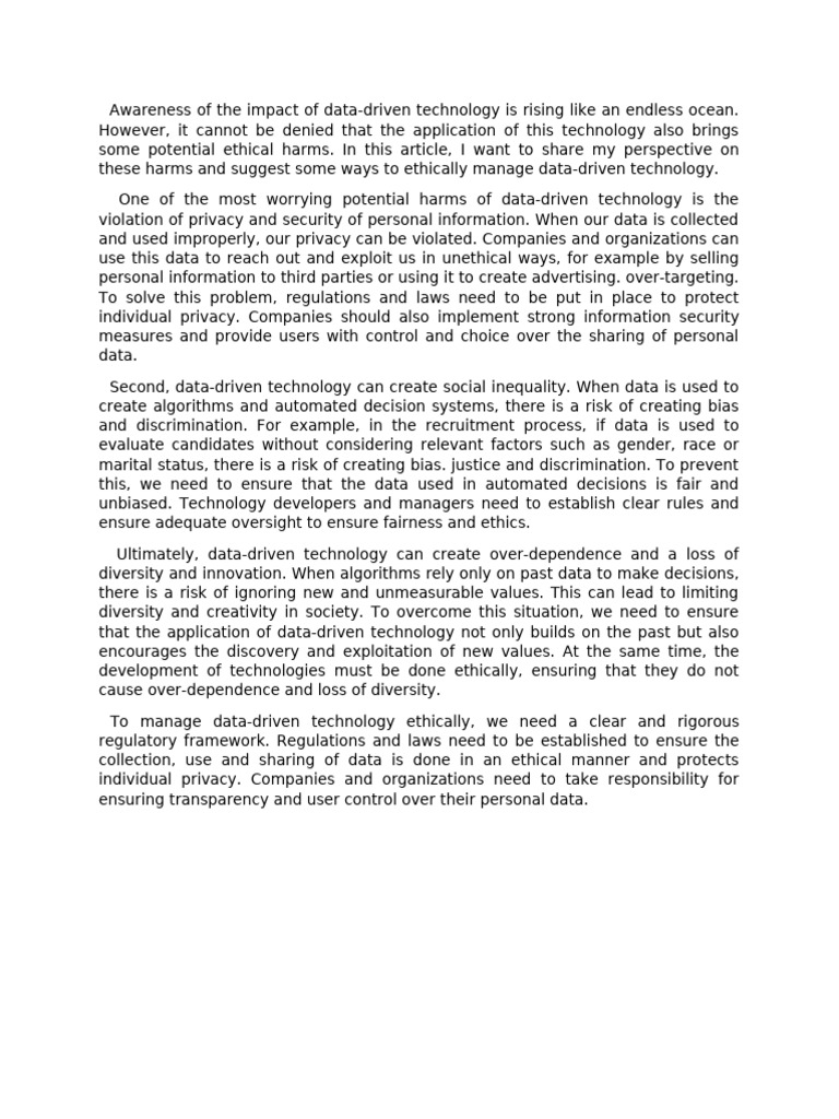 Peer-graded Assignment_Op Ed Article | PDF | Privacy | Bias