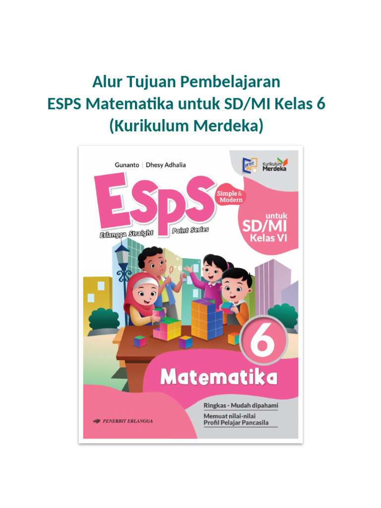 Esps Matematika SD - Mi Kls.6 - Km-Atp (Alur Tujuan Pembelajaran) - Atp ...