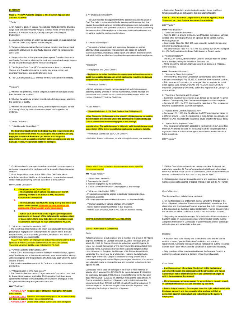 TORTS Cases | PDF | Legal Liability | Negligence