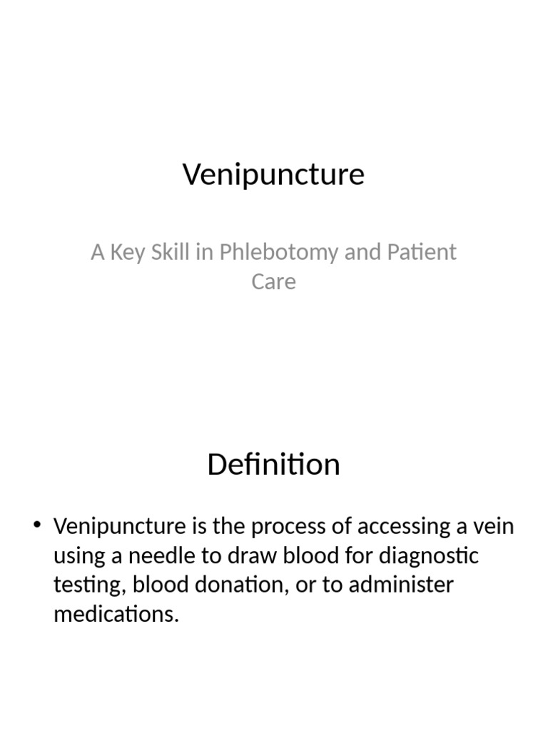 Venipuncture Presentation | PDF