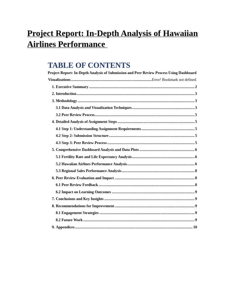 Hawaiian Airlines Performance Dashboard Analysis | PDF | Data Analysis ...