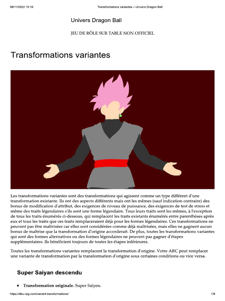 90 - Transformations variantes – Univers Dragon Ball | PDF