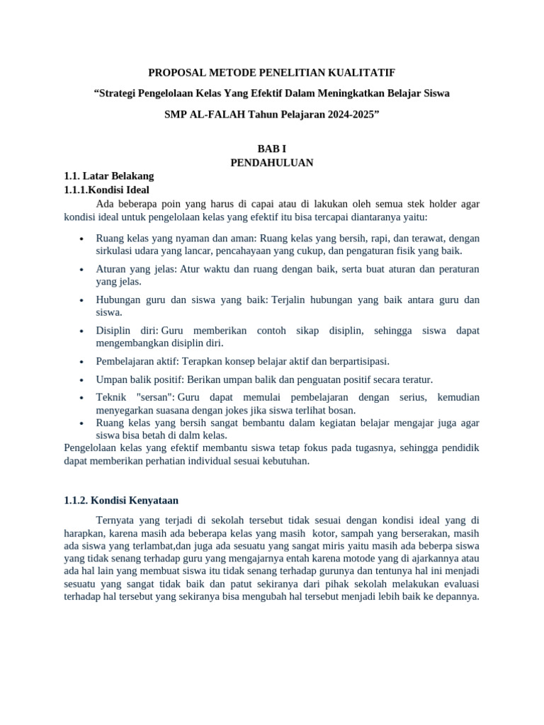 PROPOSAL METODE PENELITIAN KUALITATIF ARIFIN S5 B HALIMAH | PDF