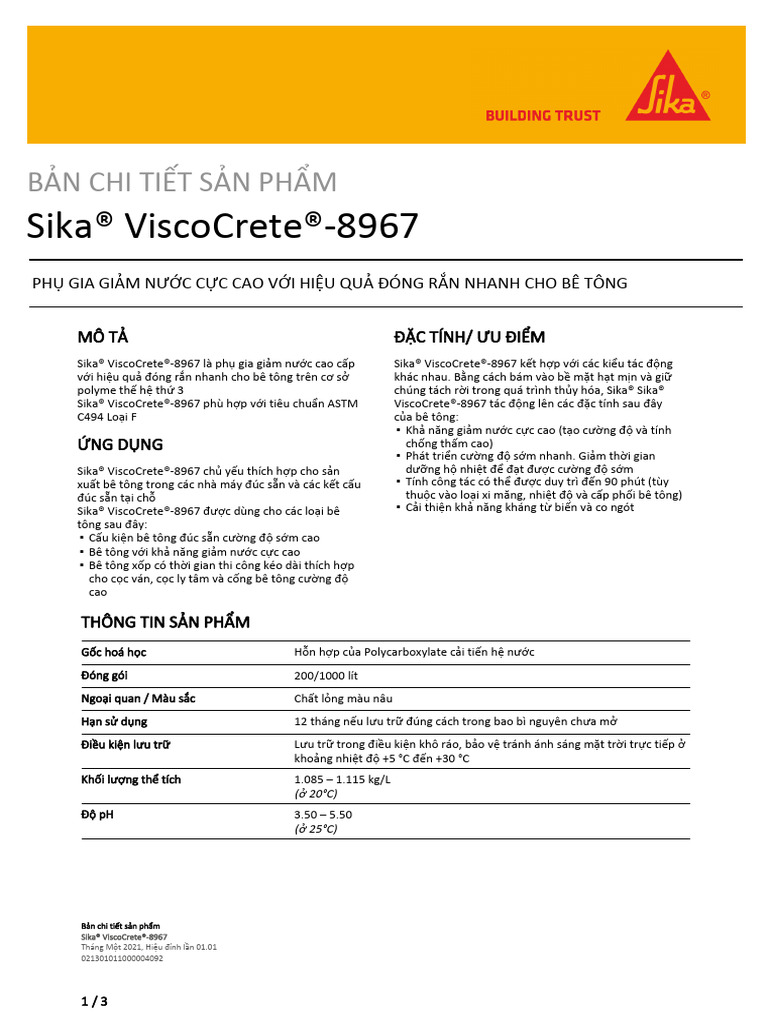 Sika Viscocrete 8967 | PDF