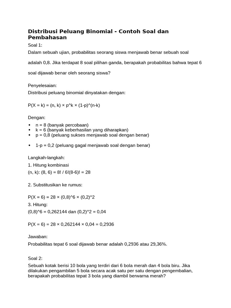 Distribusi Peluang Binomial Soal2.docx 20241217 212447 0000 | PDF