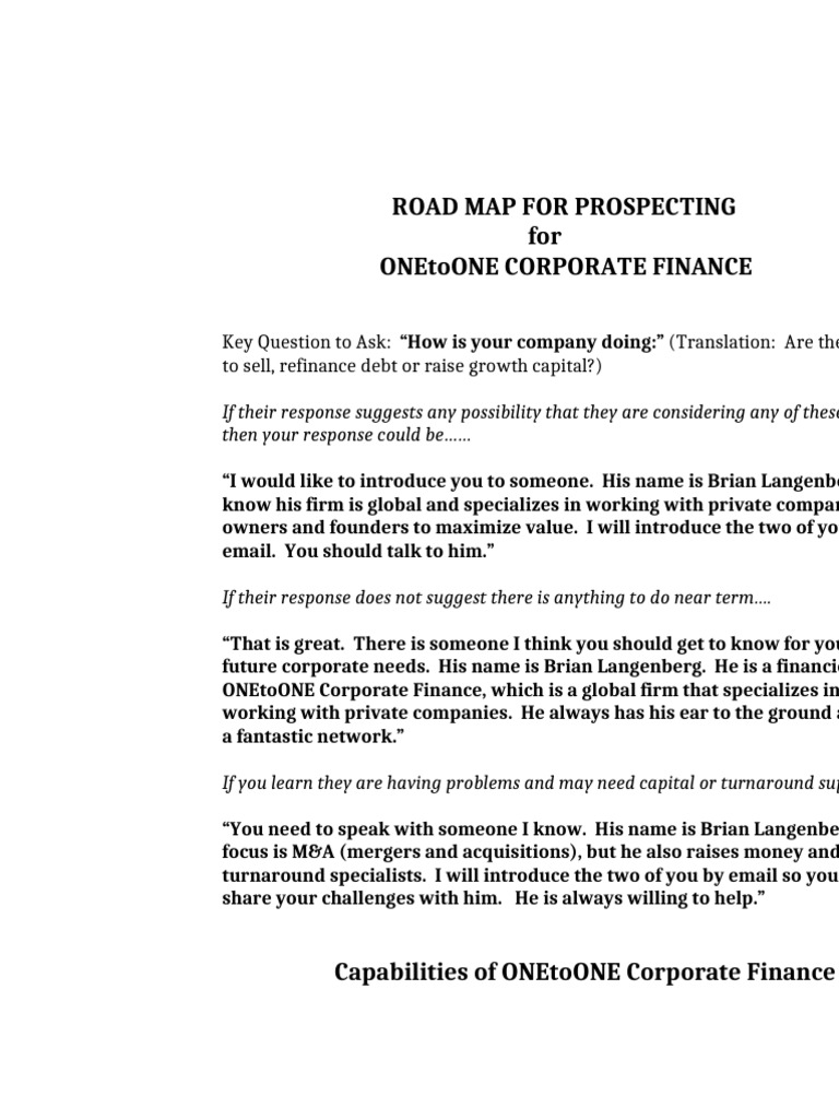 11. ROAD MAP FOR PROSPECTING | PDF