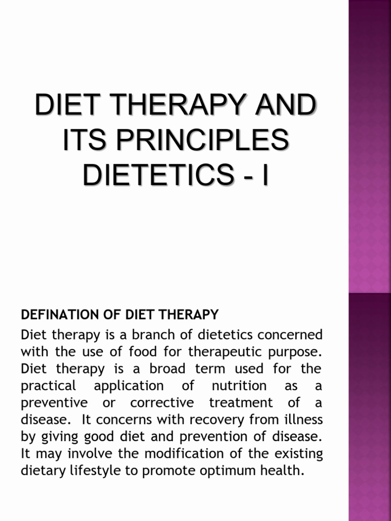 Principles of Diet Therapy Explained | PDF | Diet (Nutrition) | Diet ...