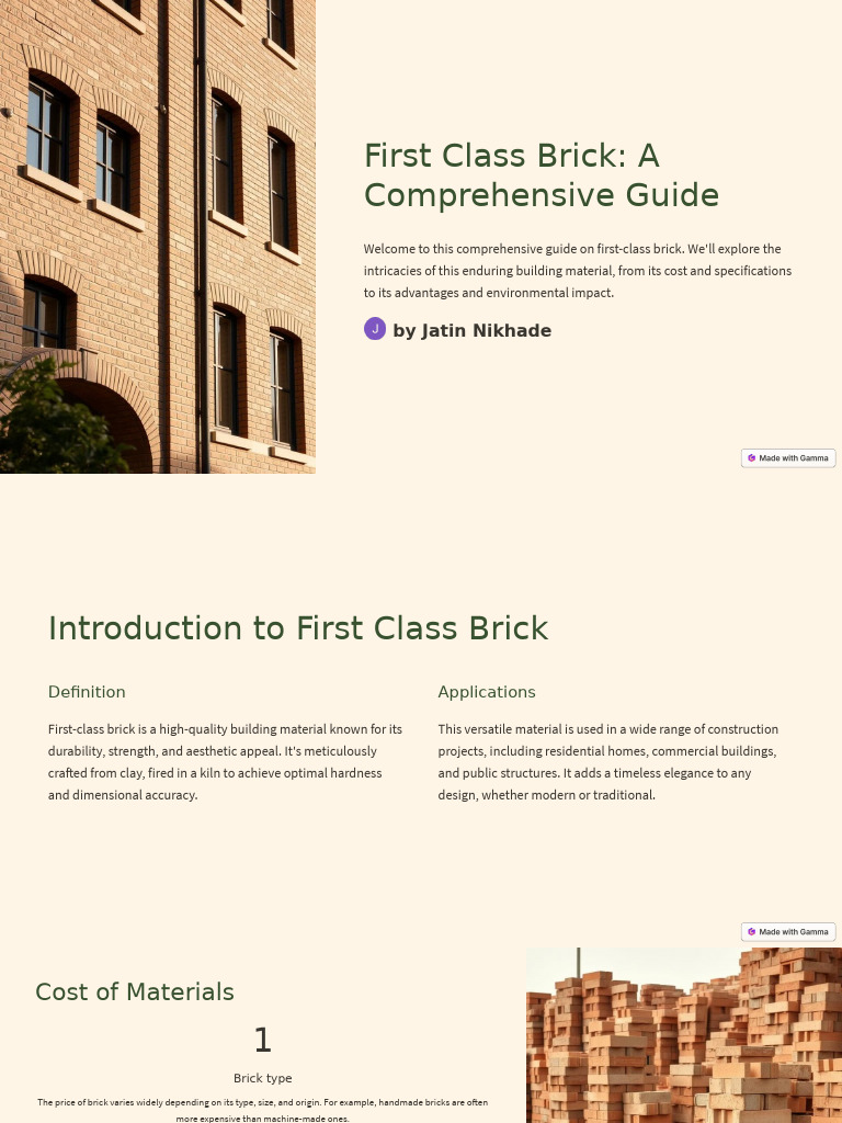 First Class Brick a Comprehensive Guide | PDF | Brick | Recycling
