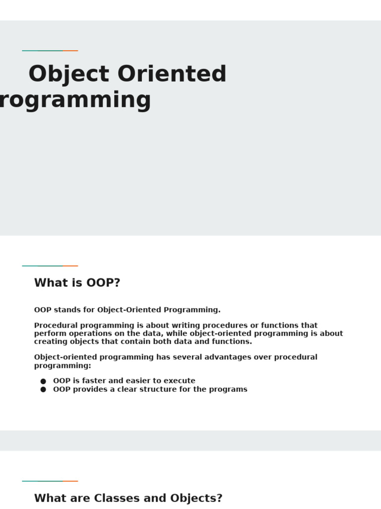 Object Oriented Programming (3) | PDF | Class (Computer Programming) | Object Oriented Programming