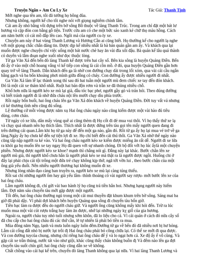 Am Cu Ly Và Co Hang Xén | PDF