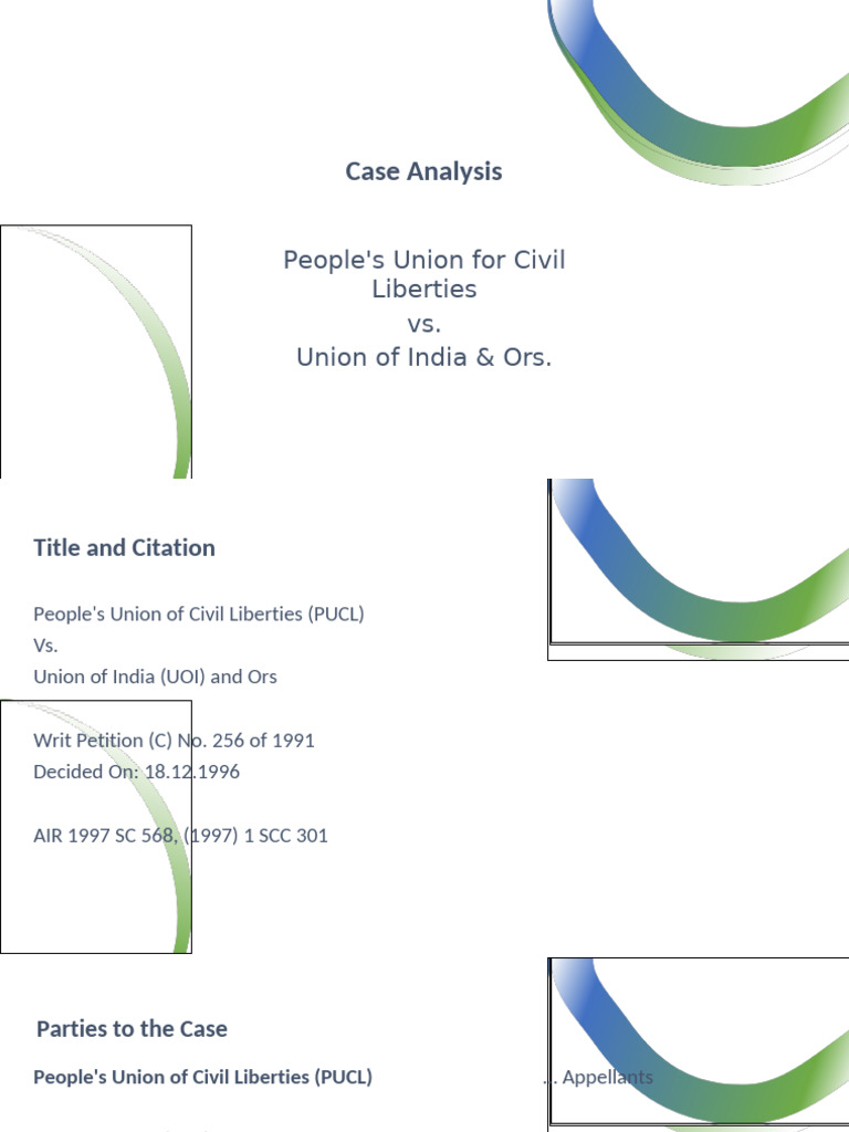 PUCL V UOI Case Analysis | PDF | Privacy | Government