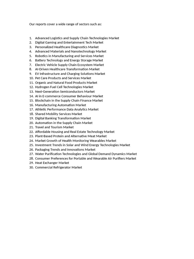 Topics For Reports | PDF