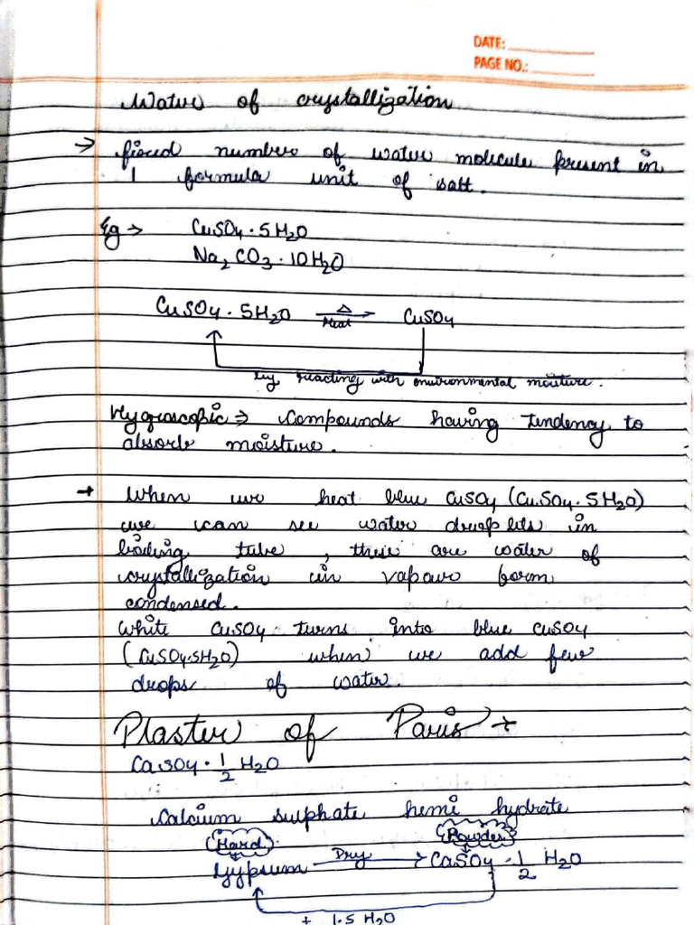 Water of Crystallization | PDF