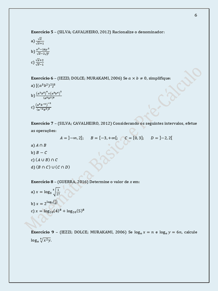 Coletanea Exercicios Matematica Basica-6-8 | PDF