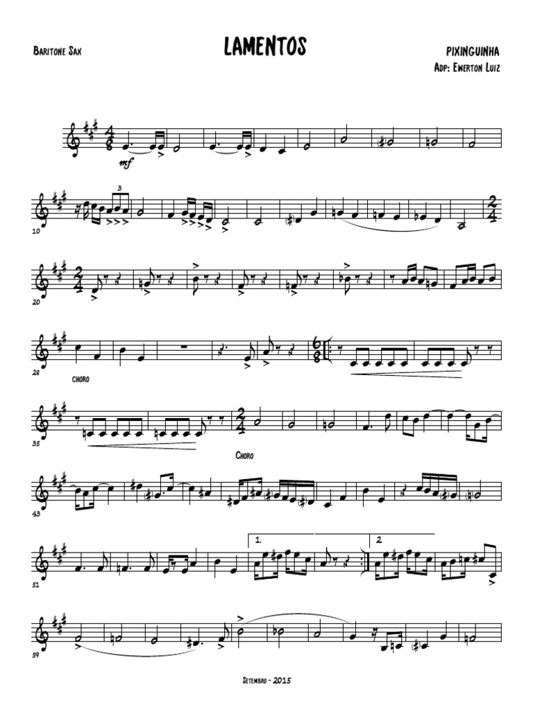 Lamentos - Baritone Sax | PDF