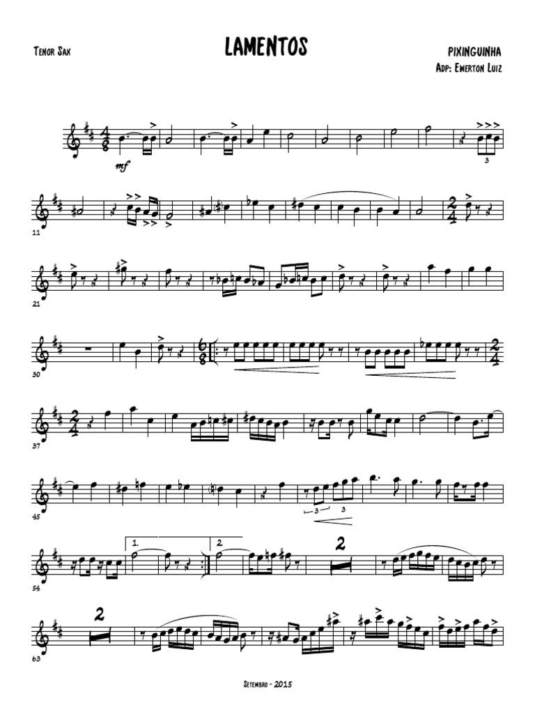 Lamentos - Tenor Sax | PDF