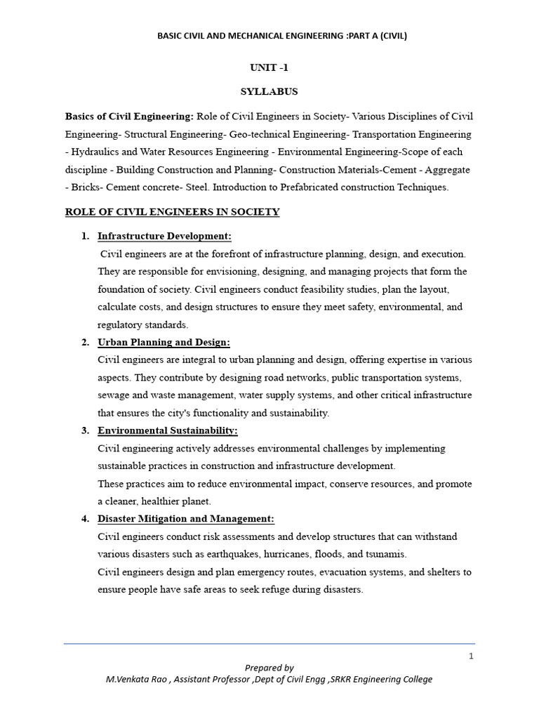BCME UNIT 1 | PDF | Concrete | Geotechnical Engineering