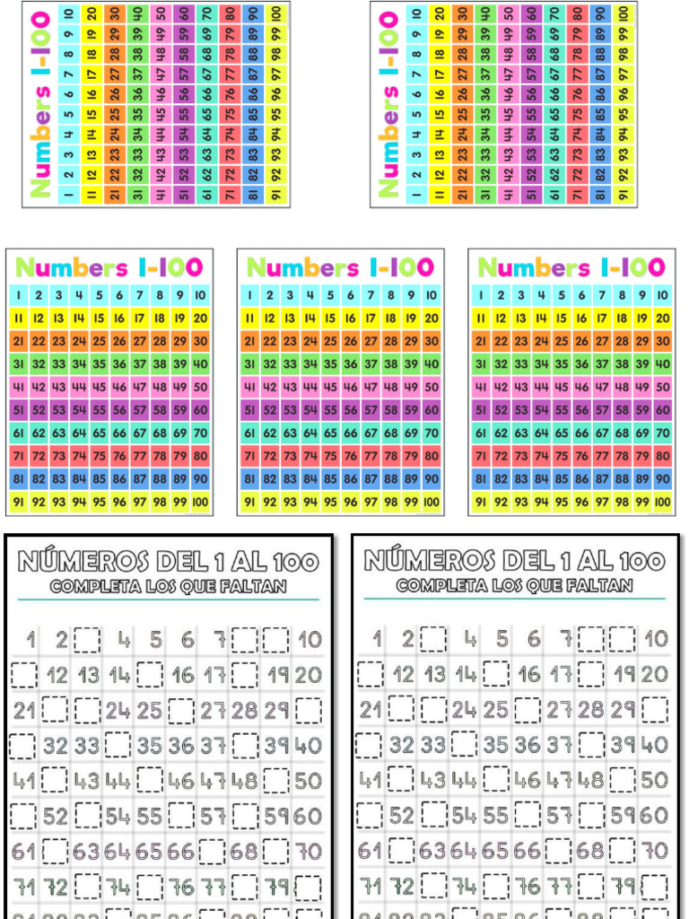Numeros 1-100 Colores | PDF