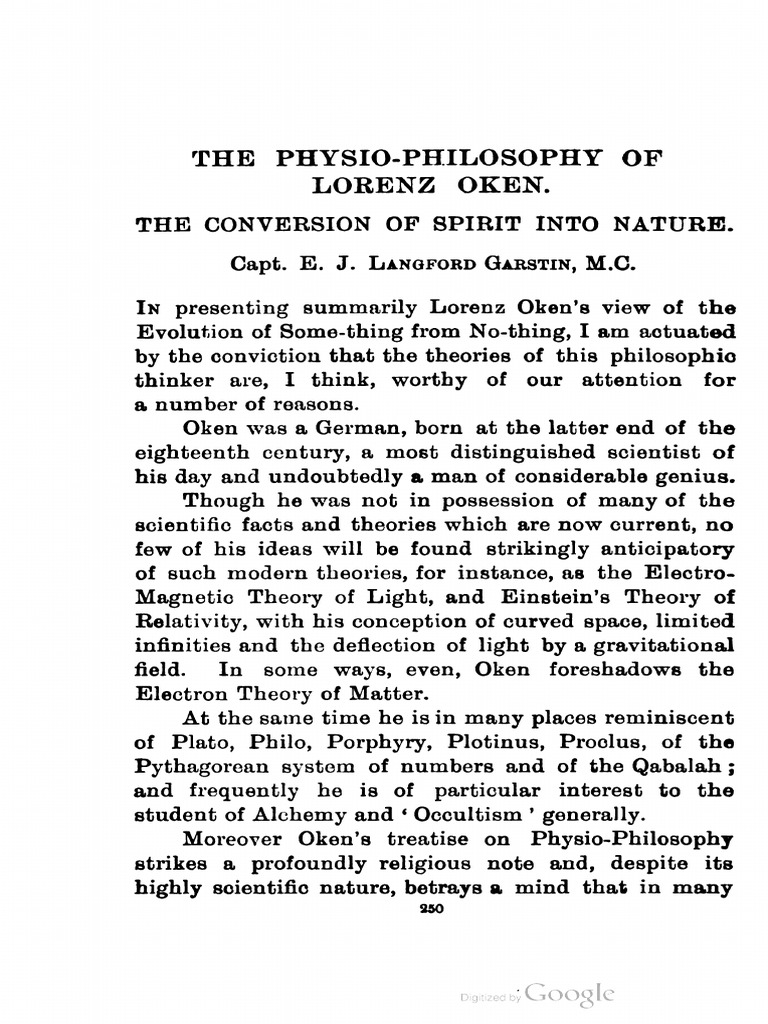 Capt. E. J. Langford Garstin, M. C. - The Physio-Philosophy of Lorenz ...
