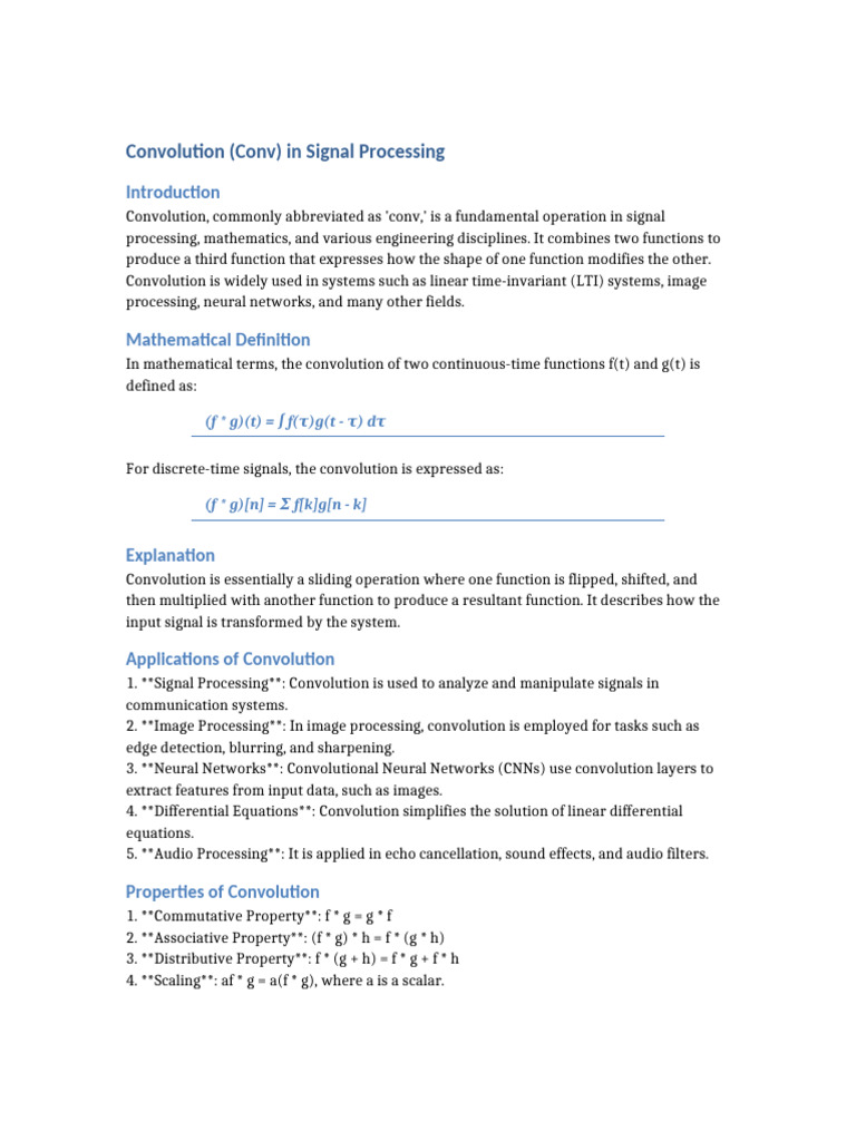 Convolution Detailed | PDF