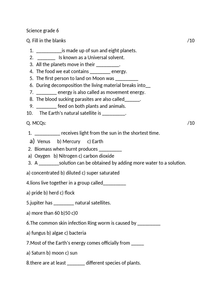 Science Grade 6. | PDF | Planets | Earth