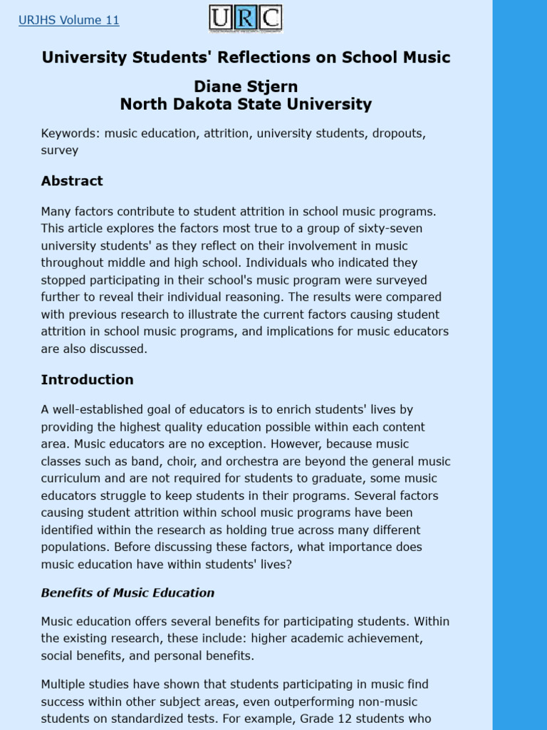 University Students' Music Attrition Insights | PDF | Reason