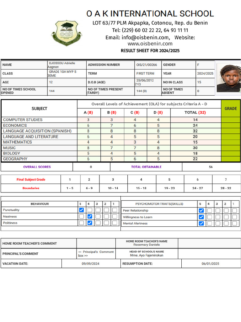 Grade 10 A Myp 5 3eme | PDF