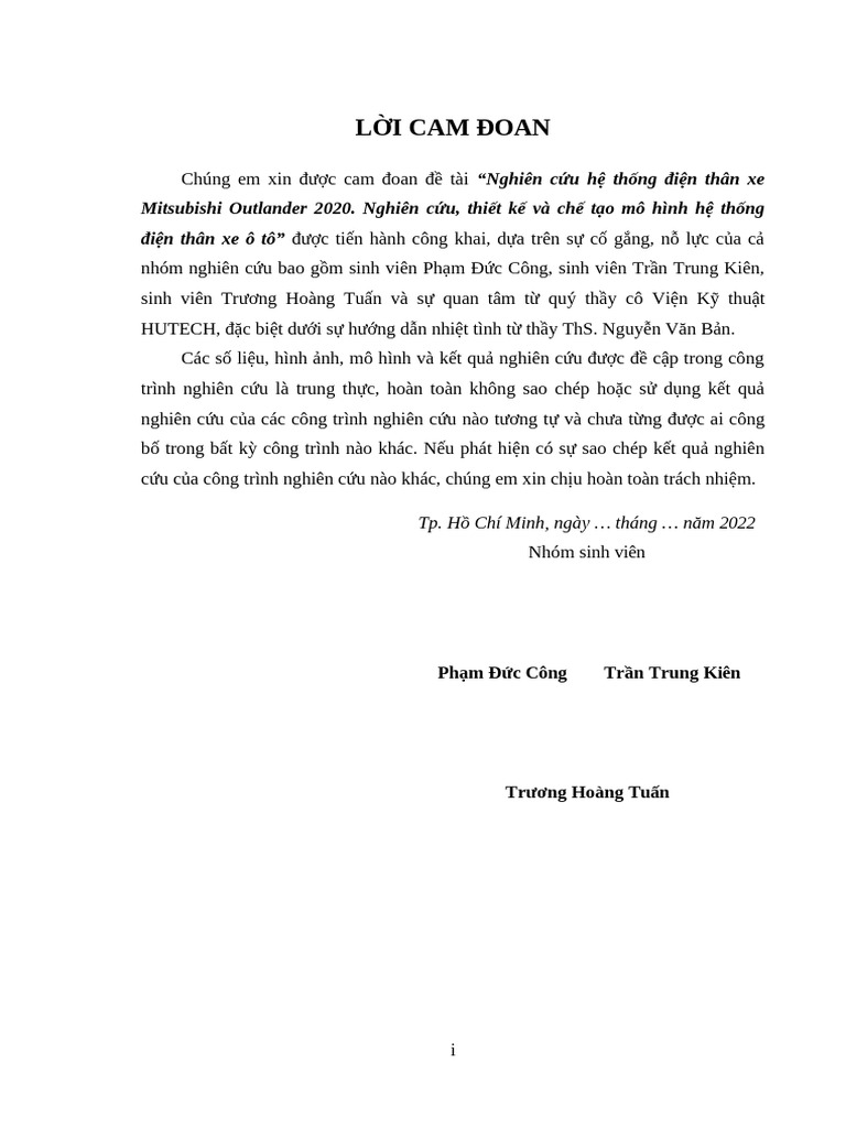 123doc Nghien Cuu He Thong Dien Than Xe Mitsubishi Outlander 2020 Nghien Cuu Thiet Ke Va Che Tao ...