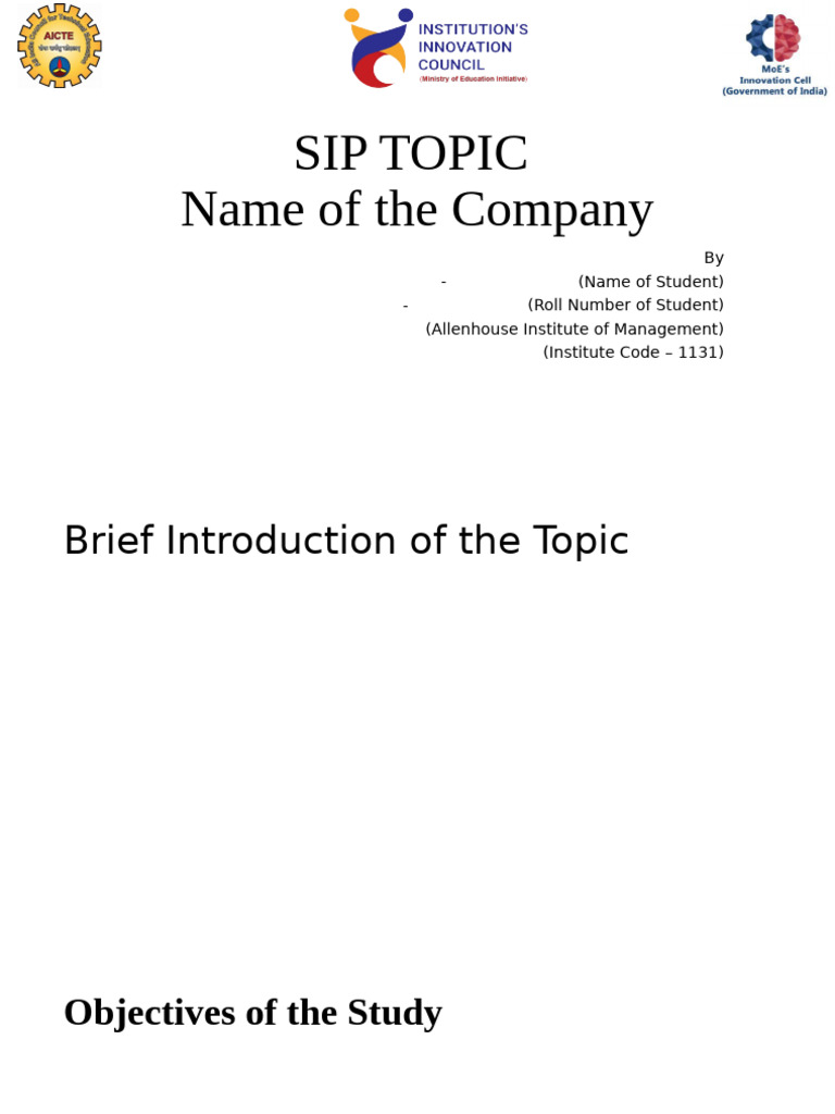 SIP Presentation Step 1 | PDF