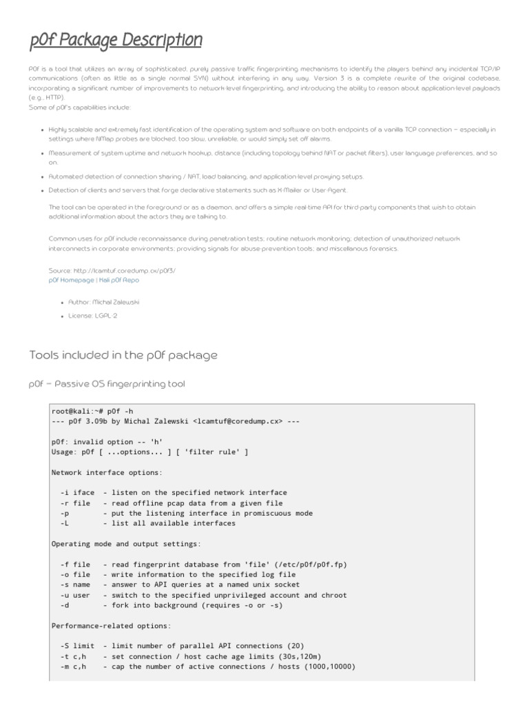 2. forensics _- 13. p0f – Passive OS fingerprinting tool__ | PDF ...
