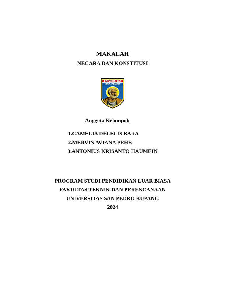 Makalah Negara Dan Konstitusi DELELIS BARA | PDF
