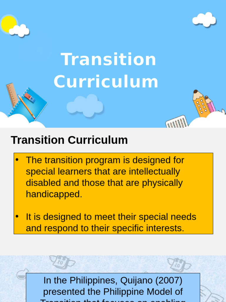 Philippine Transition Curriculum for Special Learners | PDF ...
