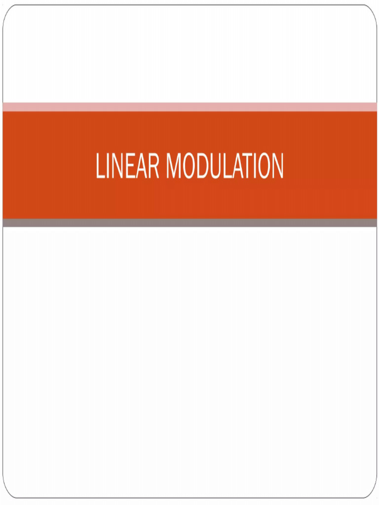 Linear Modulation | PDF