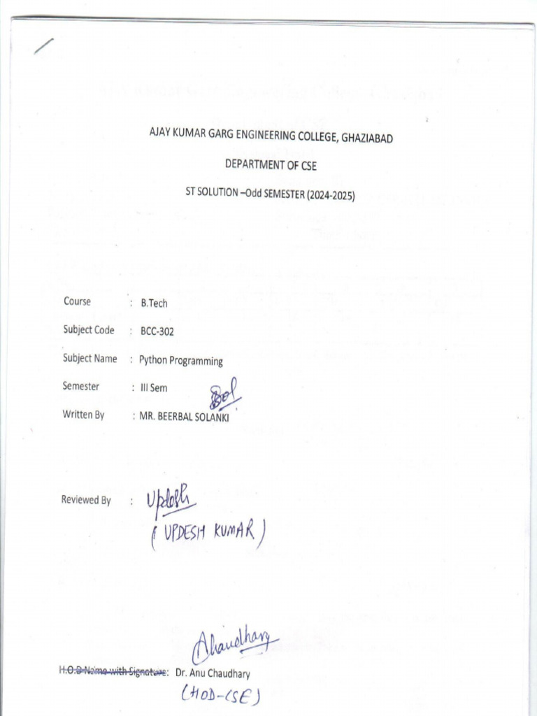 Solution Bcc302 2024 | PDF