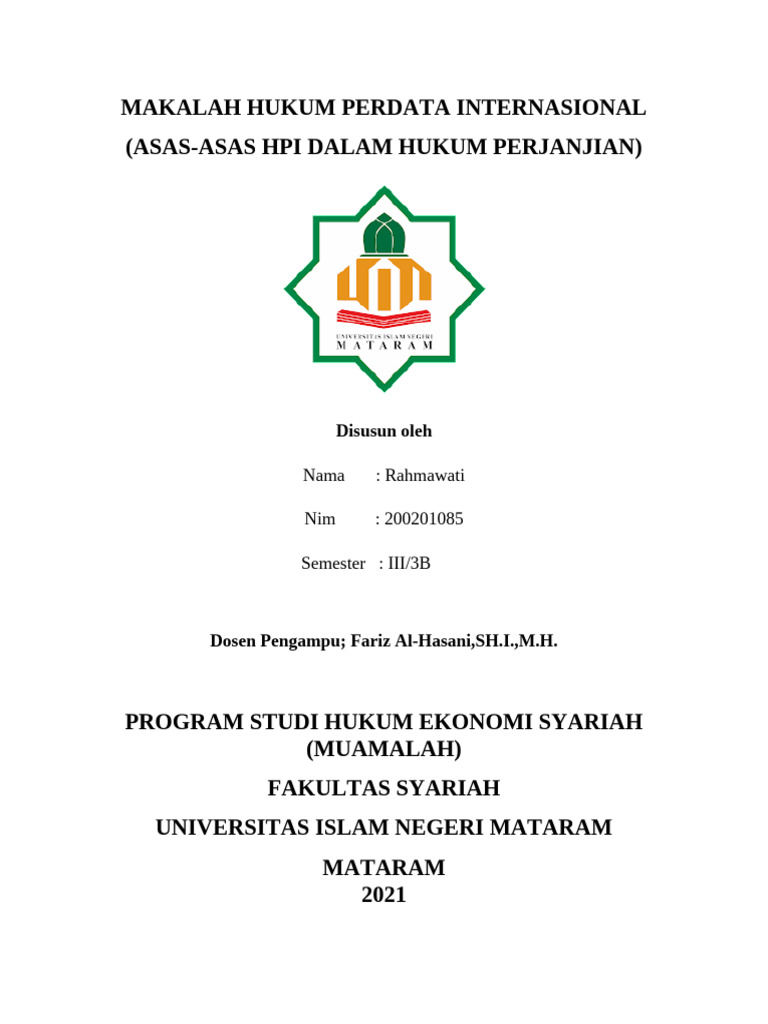 Makalah Hukum Perdata Internasional | PDF